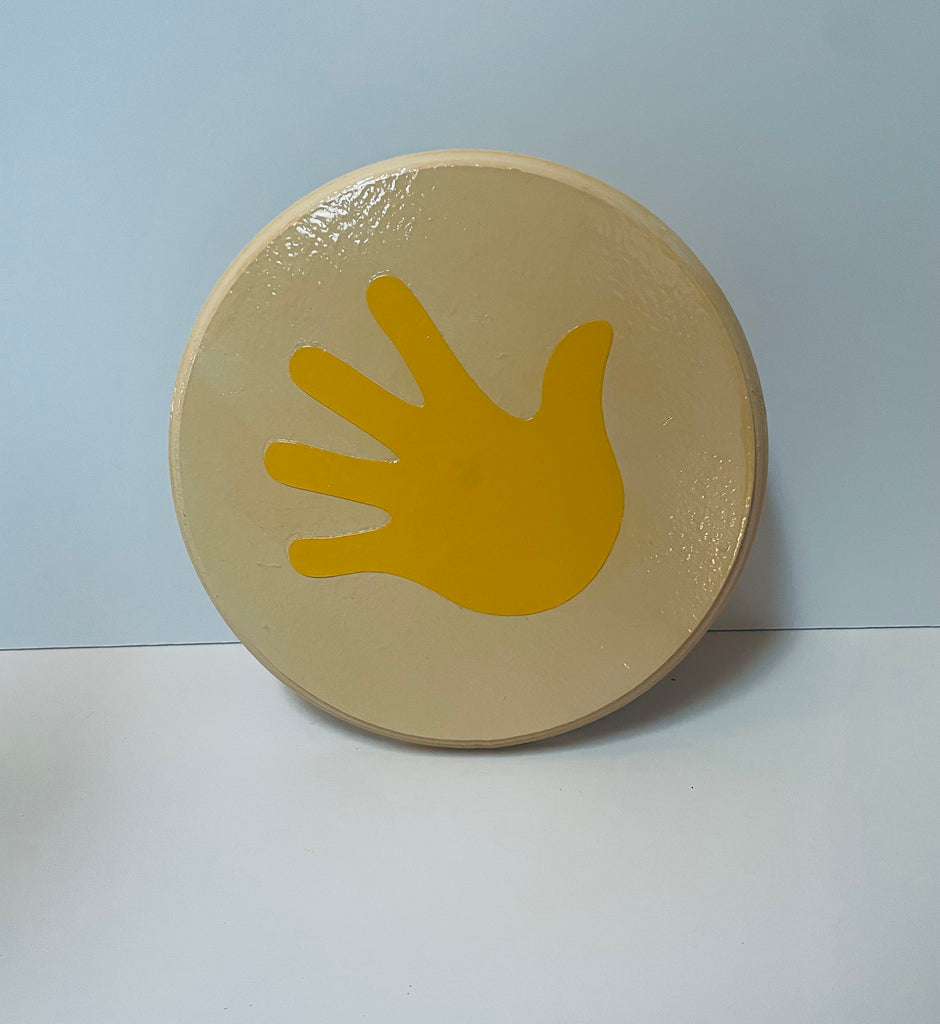 Hand print Wobble board- just for the hand! I am in the process of mak ...